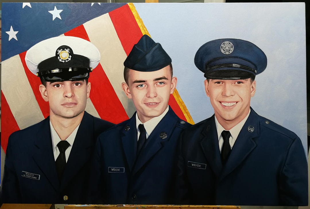 Custom Military Portrait on Canvas – Personalized Independence Day ...