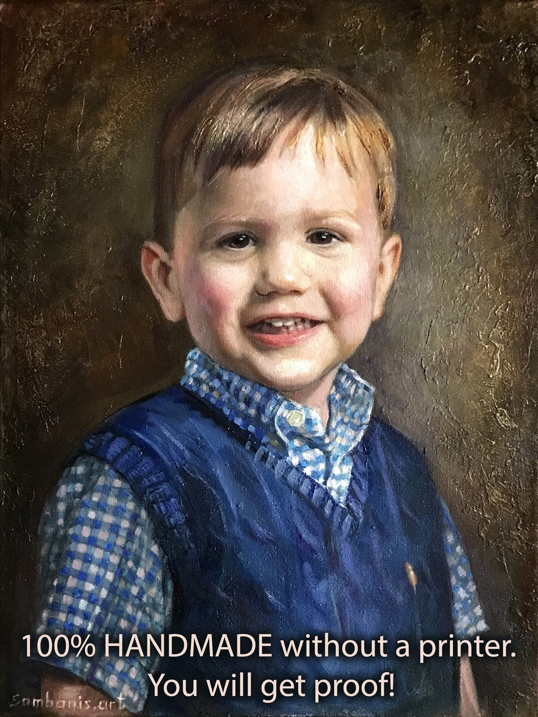 Commission Portrait Painting on Canvas, Custom Portrait Oil, Child ...
