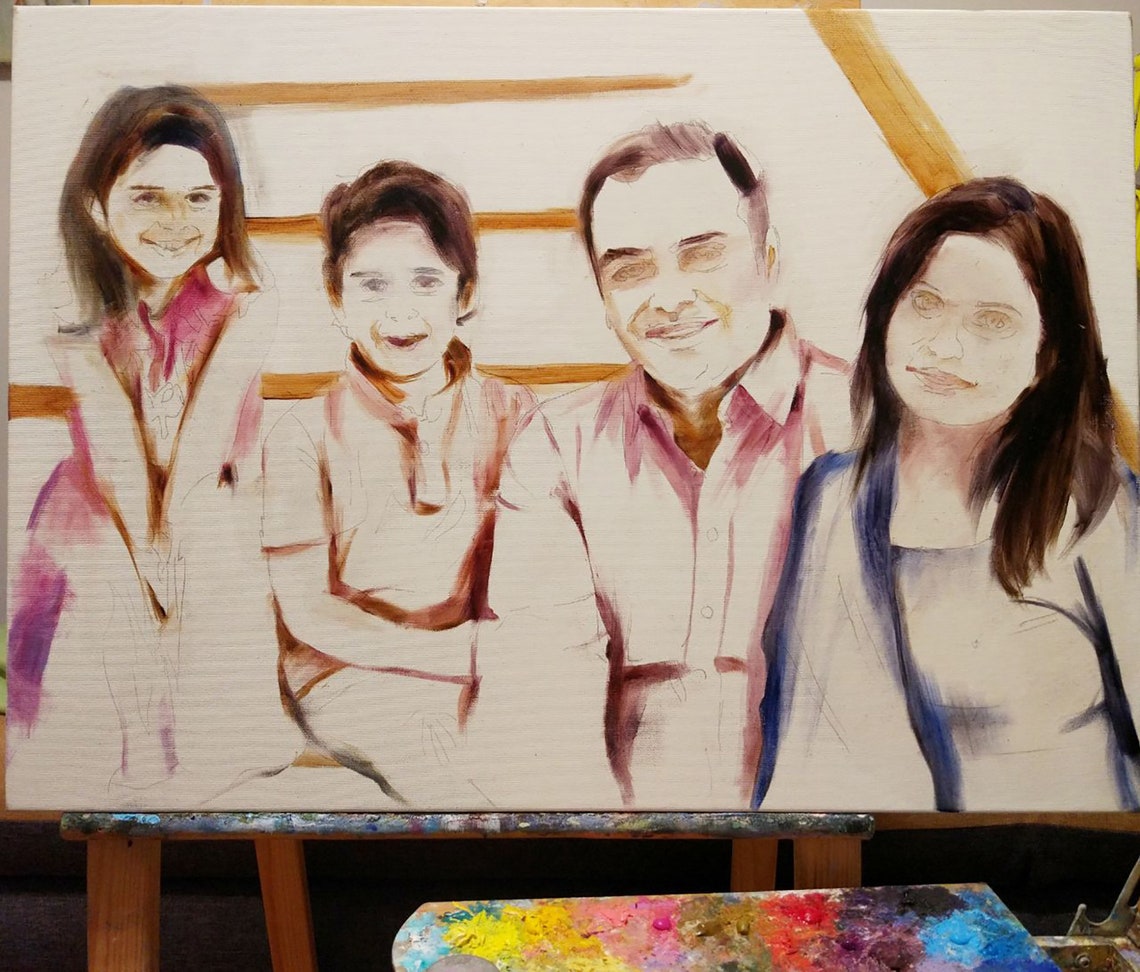 Personalized Portrait From Photo Personalized Painting on - Etsy