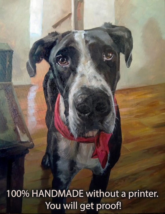Commission Pet Painting Hand Painted Dog Lover Gift Dog - Etsy UK