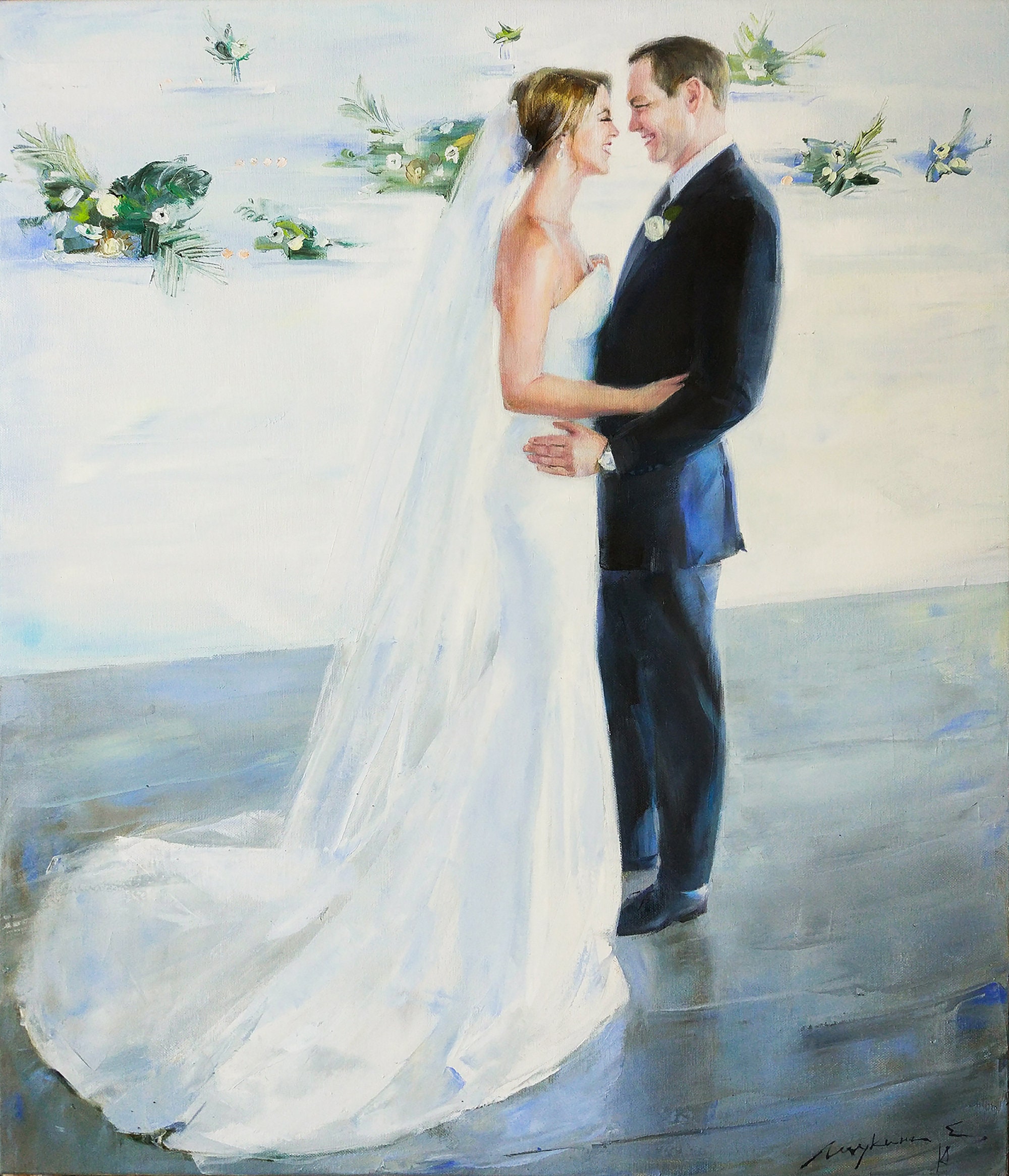 Custom Painting From Photo Wedding Portrait Painting Painted | Etsy