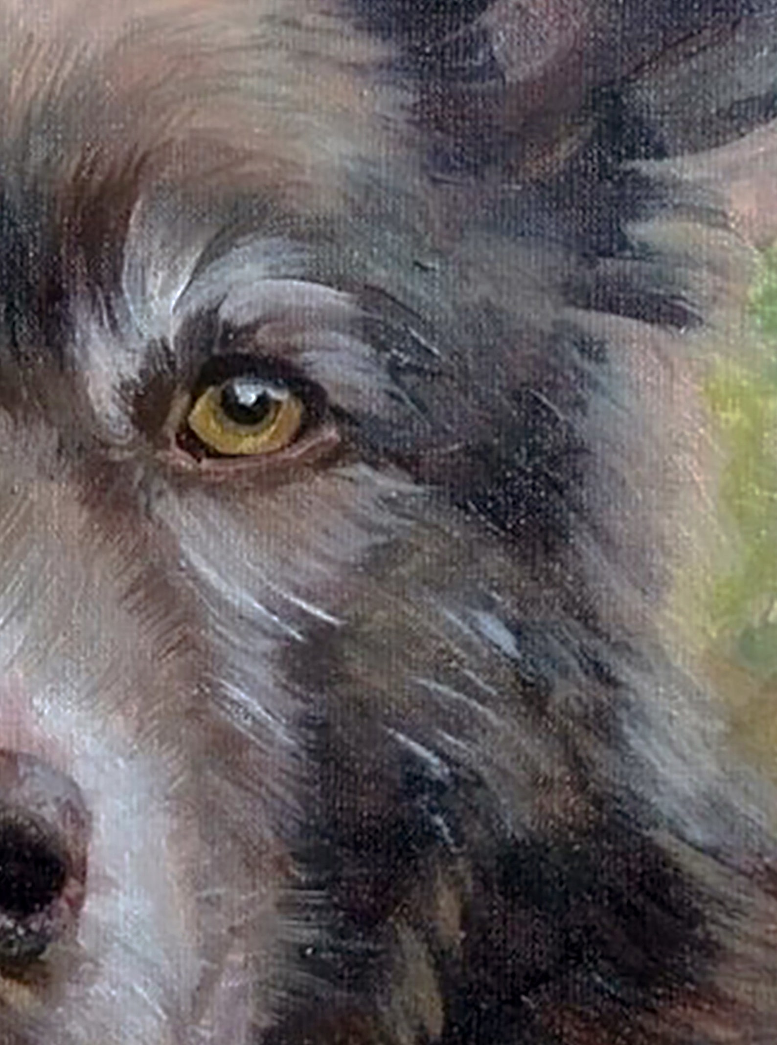Commission Dog Painting on Canvas Custom Dog Portrait From - Etsy