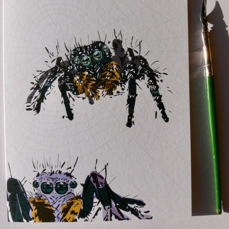 Spider Happy Birthday Greeting Card - Etsy