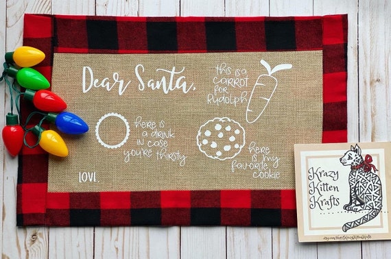 Dear Santa Simple Christmas Eve Placemat Customizable | Etsy