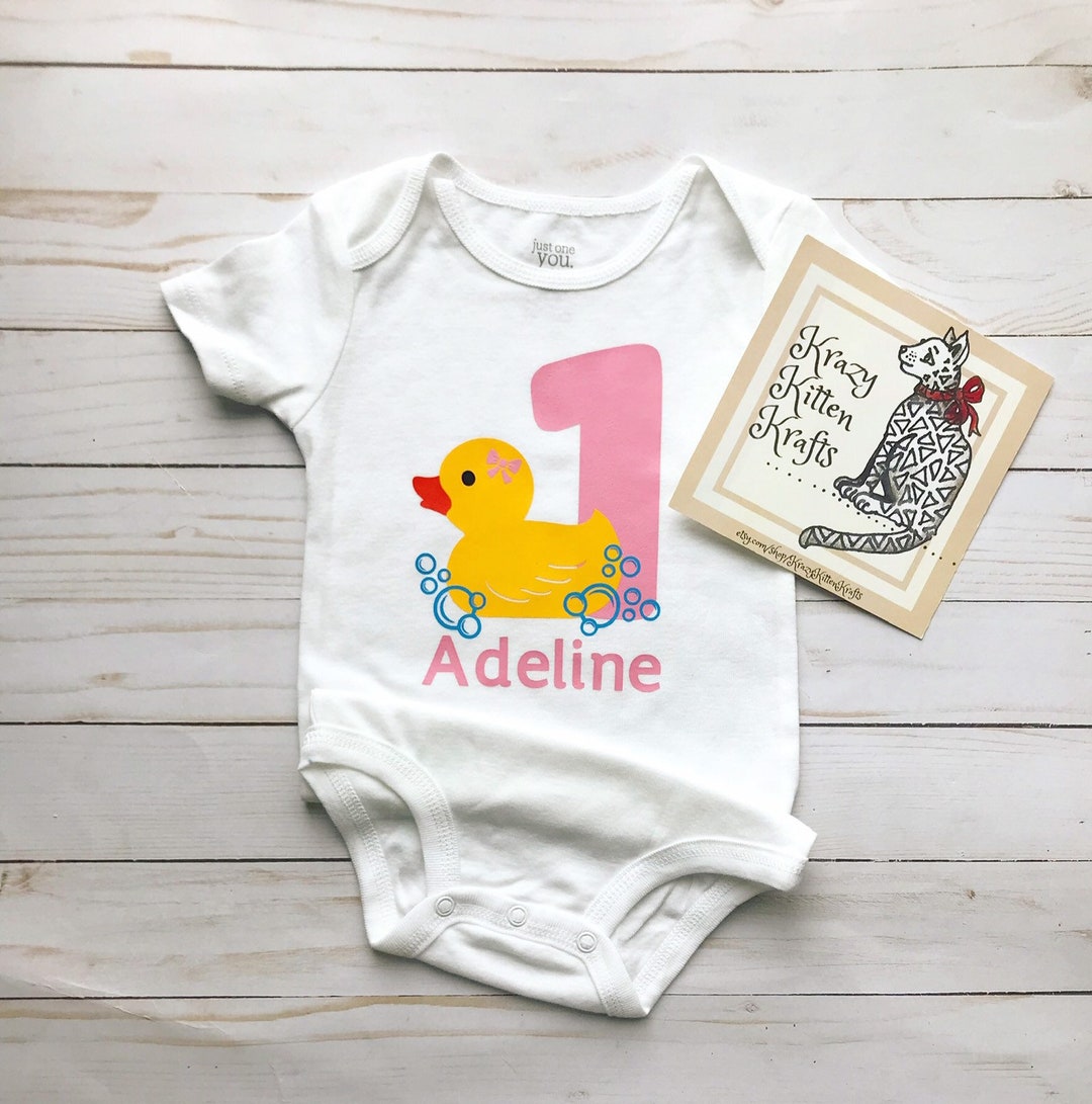 Rubber Ducky Themed First Birthday Bodysuit/customizable - Etsy