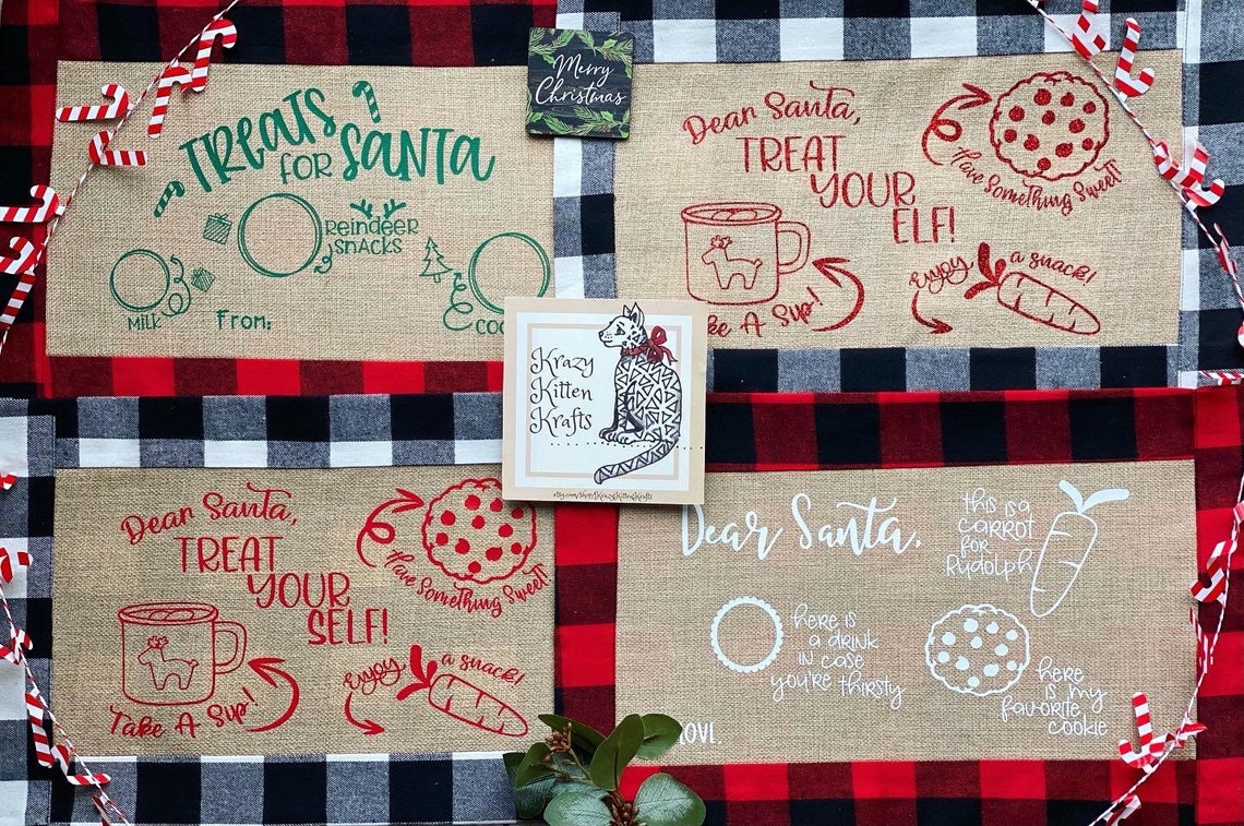 Dear Santa Simple Christmas Eve Placemat Customizable | Etsy