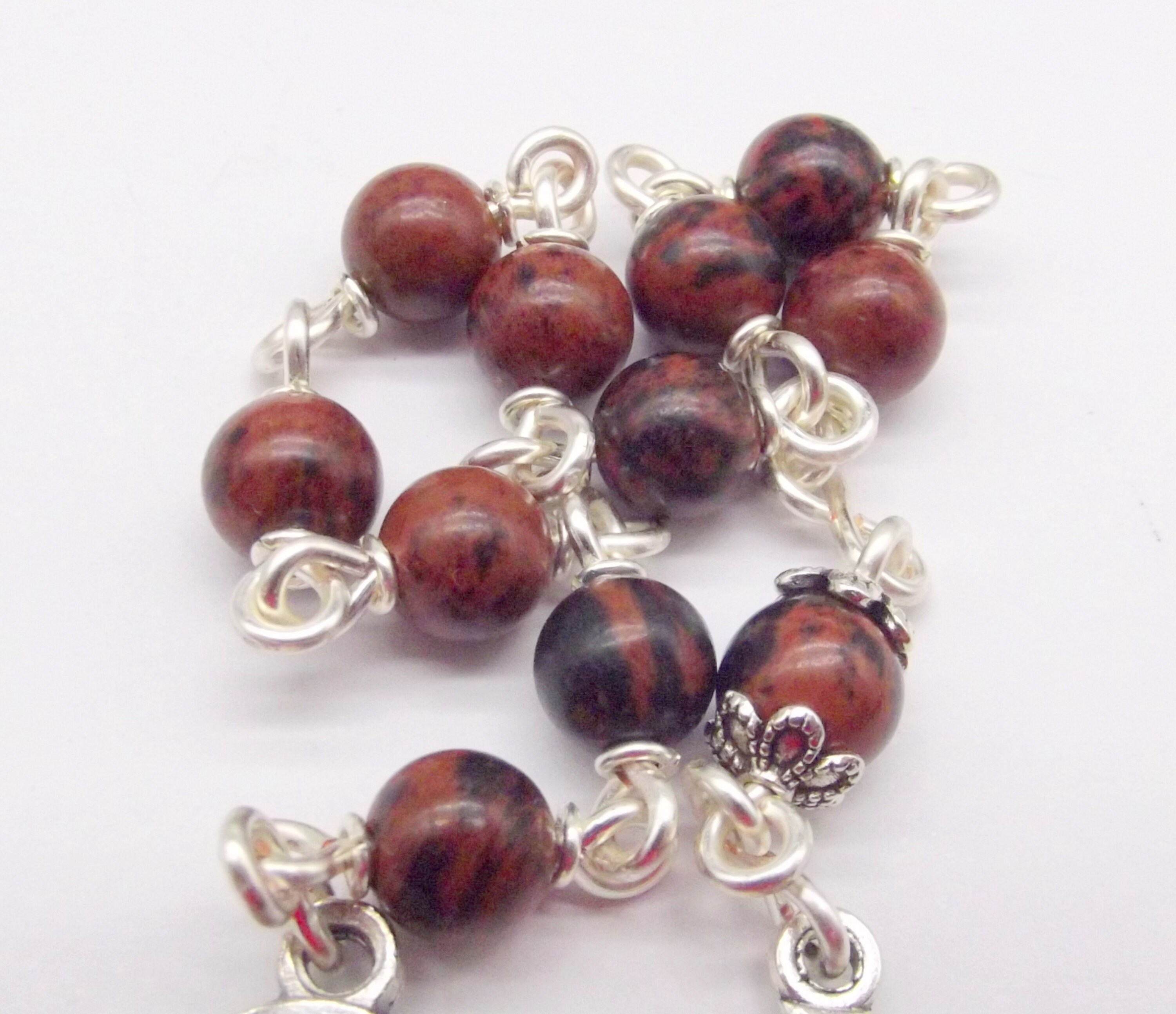 St Augustine, Mahogany Obsidian, Catholic Single Decade Rosary Beads ...
