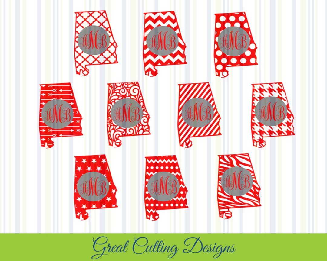 Alabama SVG Cut File Monogram Svg Dxf File Cricut Svg - Etsy UK