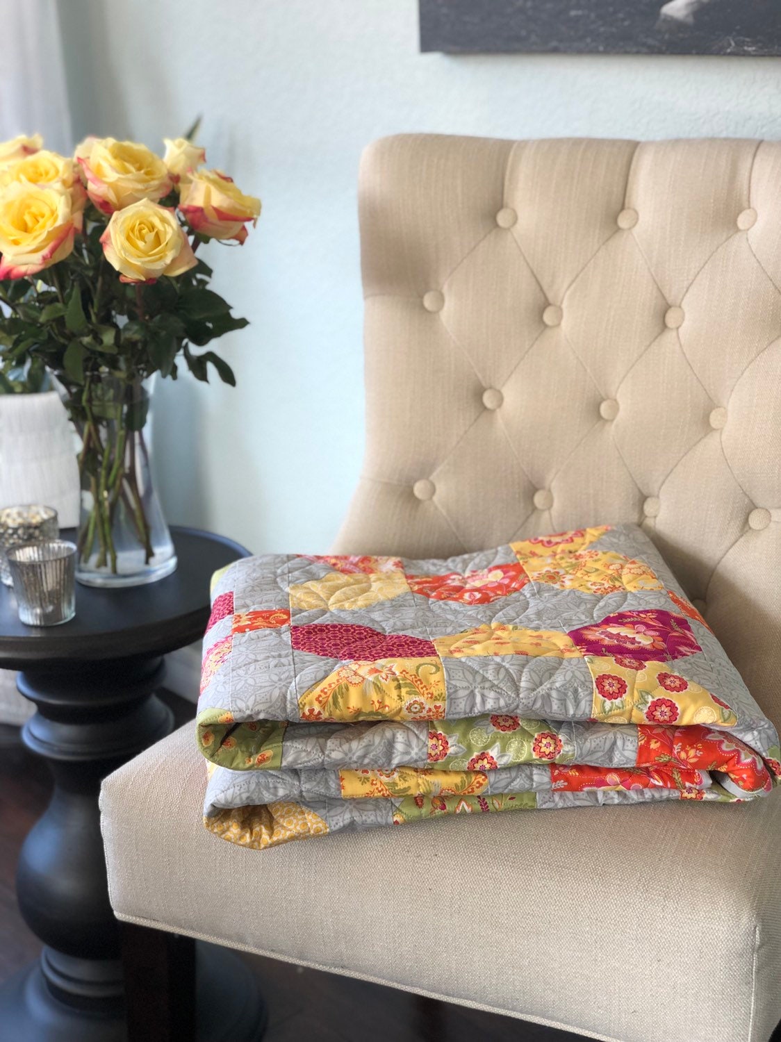 Prarie Flower Quilt Quilt Quilted throw | Etsy