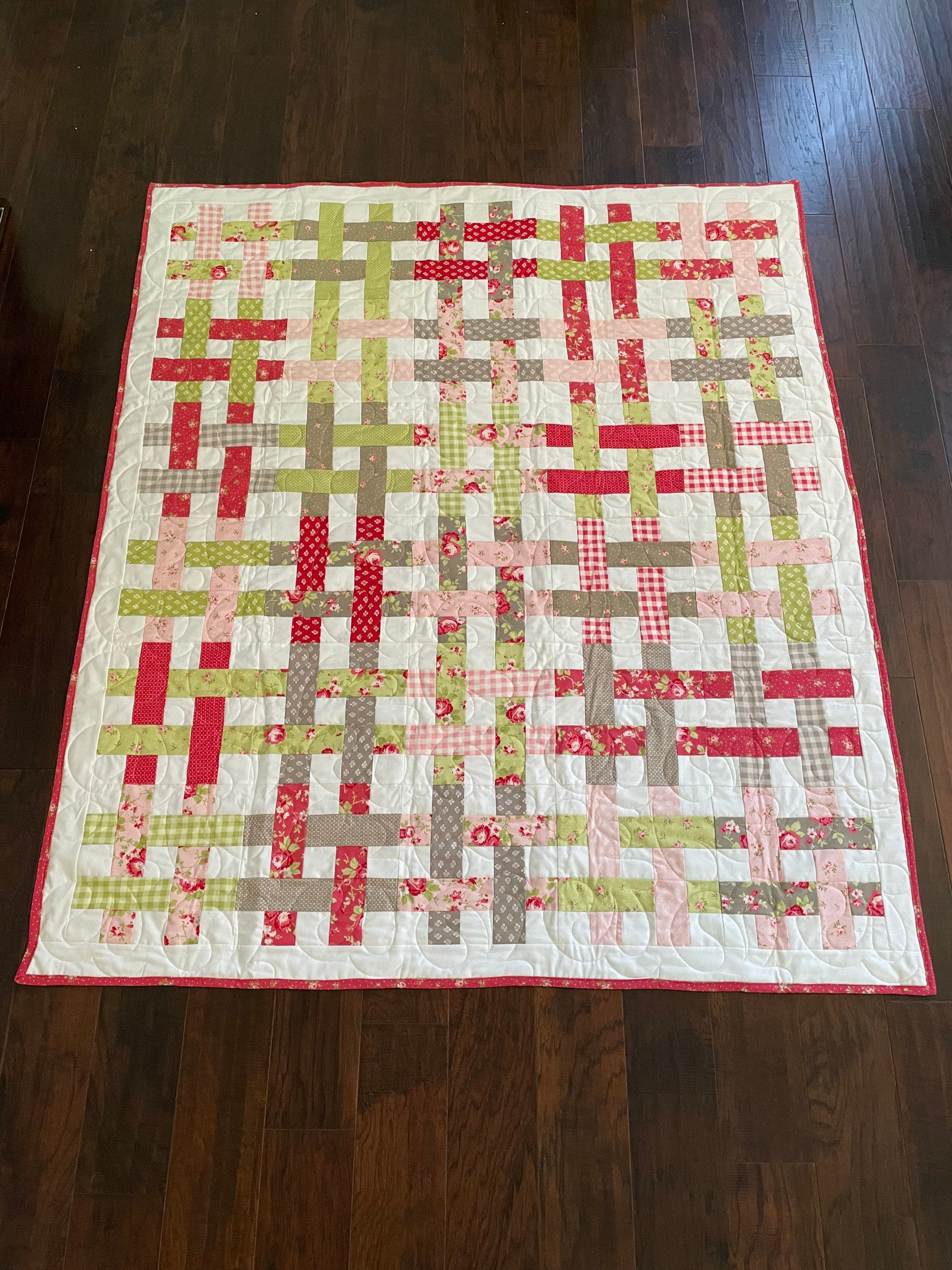 Basket Weave Quilt Quilt Picnic Quilt Quilted Throw Summer - Etsy