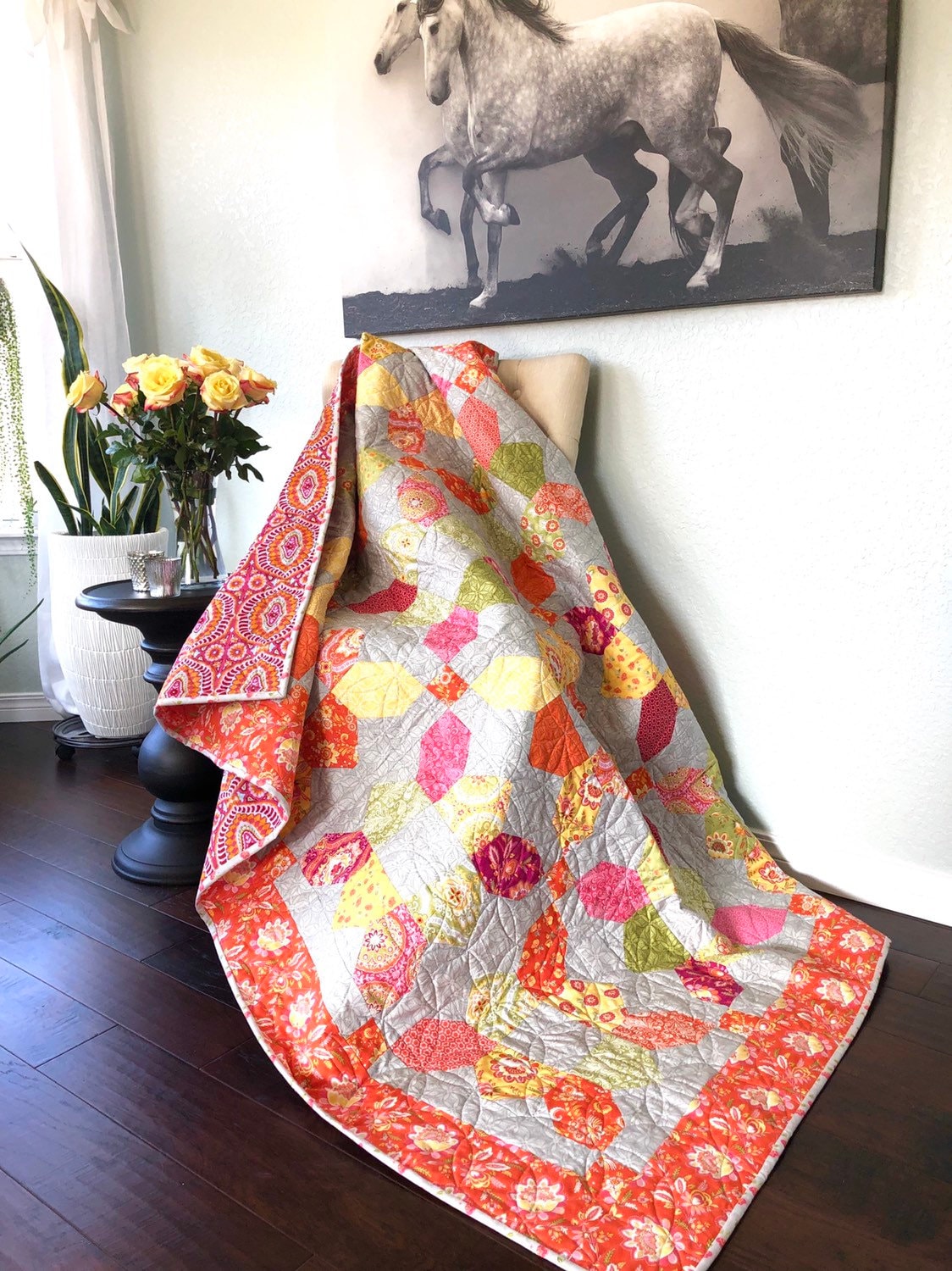 Prarie Flower Quilt Quilt Quilted throw | Etsy