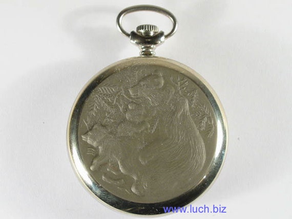 BEARS, Russian pocket watch, Molnija - Gem