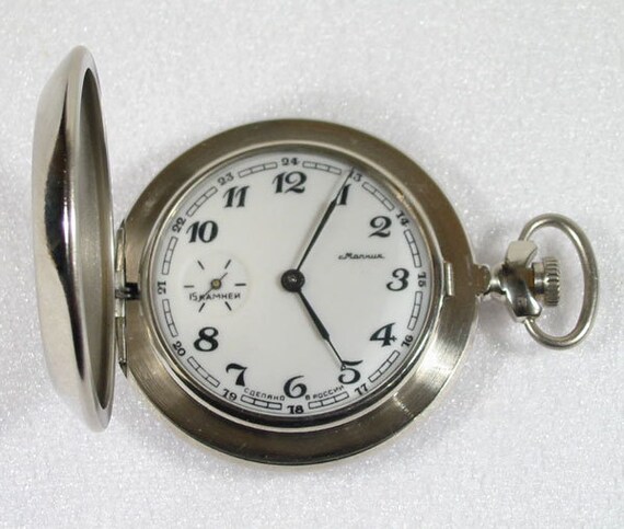 SAILING SHIP, Russian pocket watch, Molnija - Gem