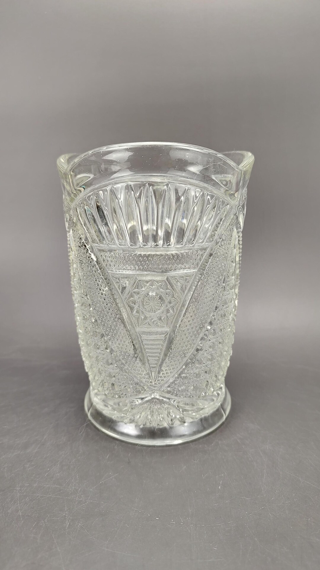 Antique Sunbeam Pattern Clear Spooner, Celery Dish US Glass Co. Circa ...