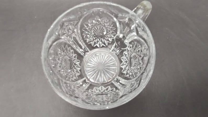 Antique Duncan & Miller Homestead Crystal Punch Cup With Shell in Star ...