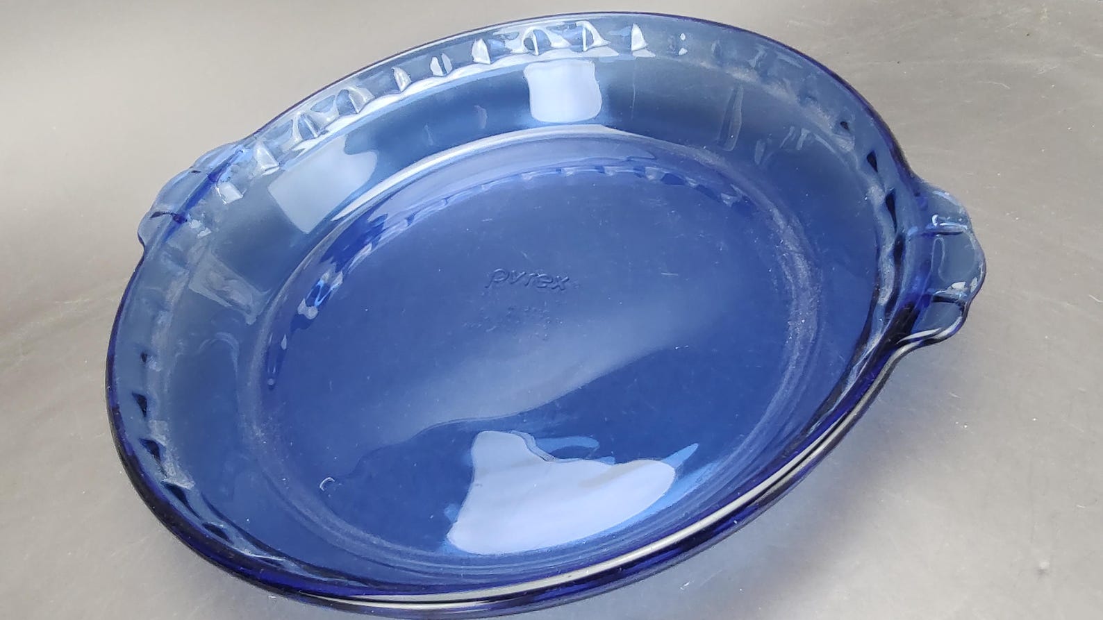 Vintage Pyrex Cobalt Blue Visions Glass Pie Pan 9.5 Inch Diameter #229 ...