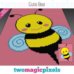 Cute Bee Crochet Graph c2c Mini C2c Sc Hdc Dc Tss | Etsy