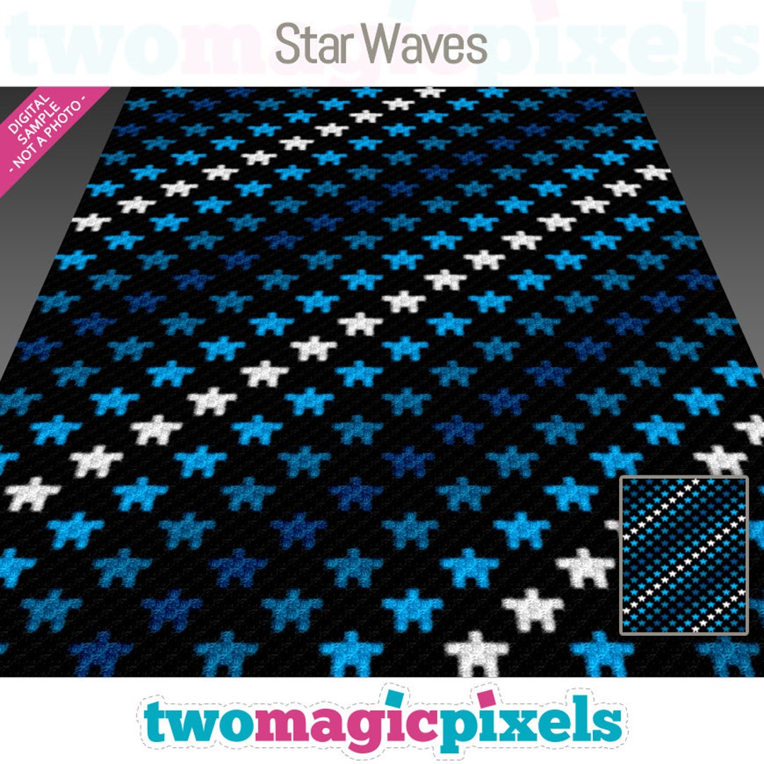 Star Waves Crochet Graph Pattern, C2C Graphgan PDF, Decorative Star ...
