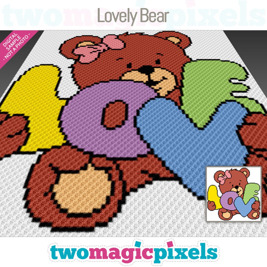 Lovely Bear Graph for Crochet (c2c, Mini C2c, Sc, Hdc, Dc, Tss), Cross ...