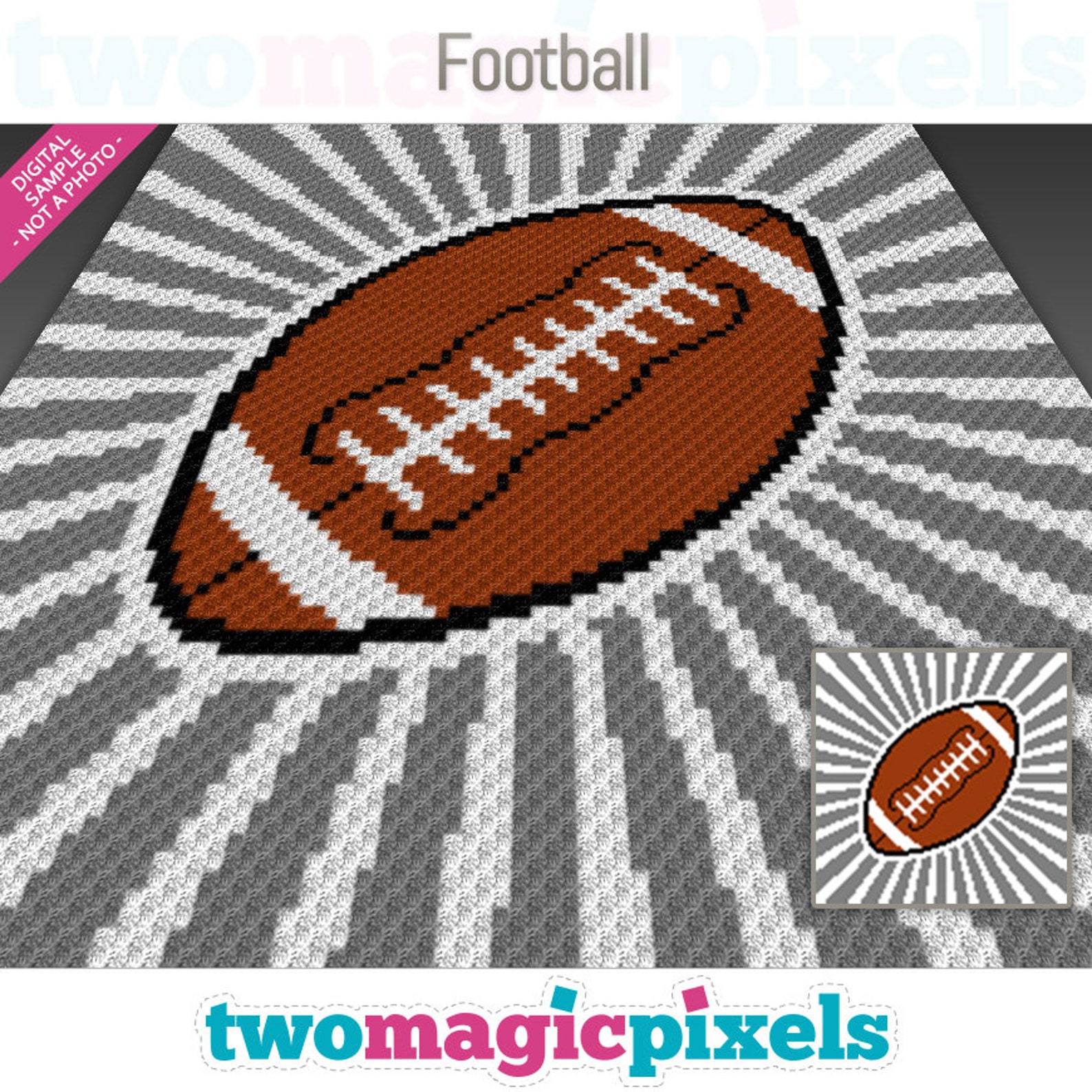 Football Crochet Graph Cross Stitch c2c Mini C2c Sc Hdc - Etsy