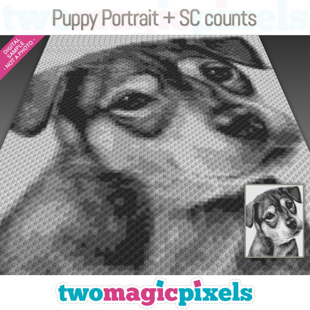 Puppy Portrait Crochet Graph + SC Row-by-row Counts; Instant PDF ...