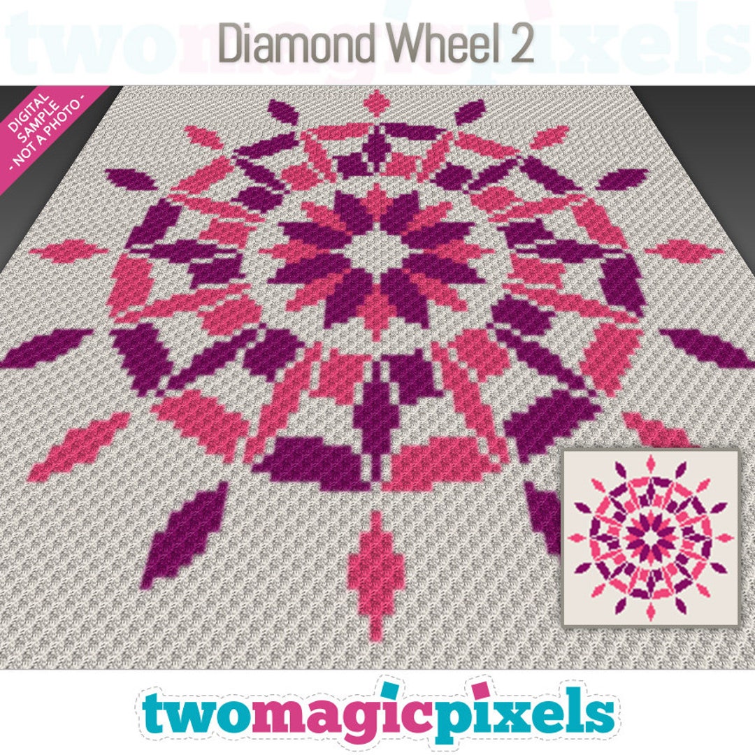 Diamond Wheel 2 Crochet Graph (c2c, Mini C2c, Sc, Hdc, Dc, Tss), Cross ...
