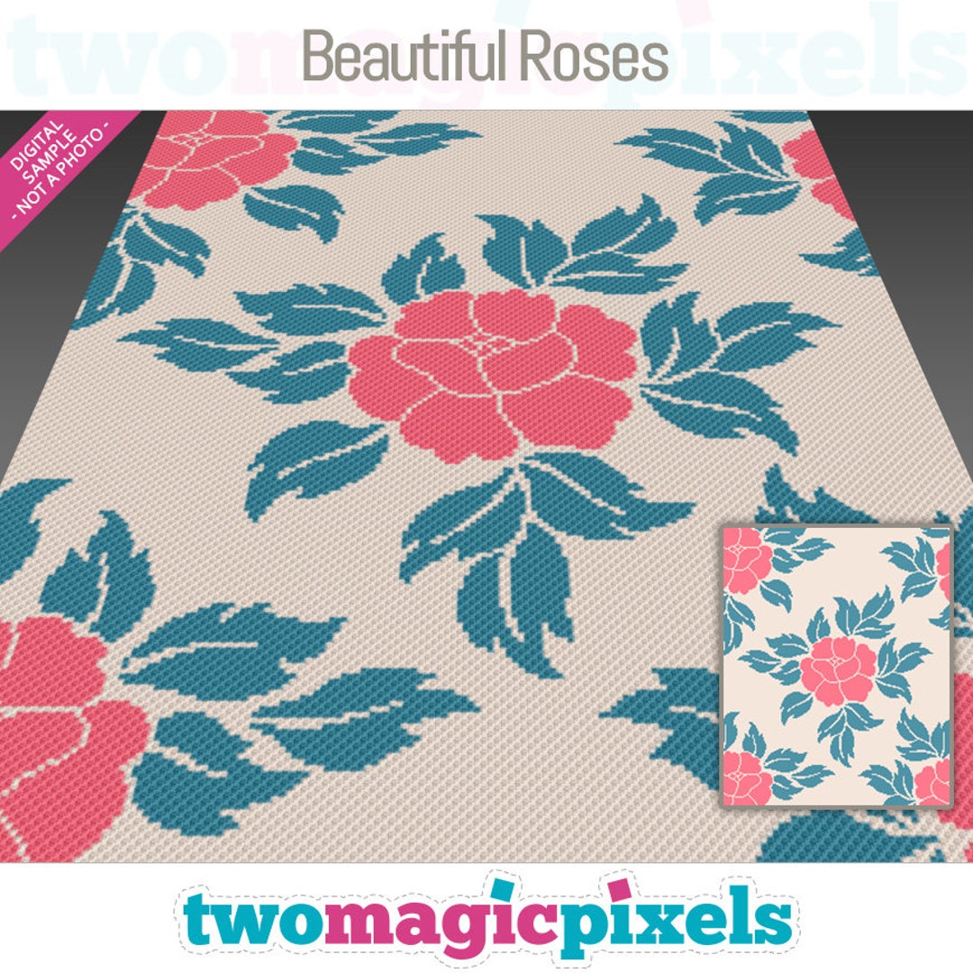 Beautiful Roses Crochet Graph Cross Stitch; (c2c, Mini C2c, Sc, Hdc, Dc ...