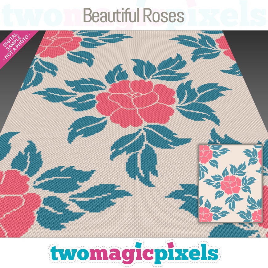 Beautiful Roses Crochet Graph Cross Stitch; (c2c, Mini C2c, Sc, Hdc, Dc ...