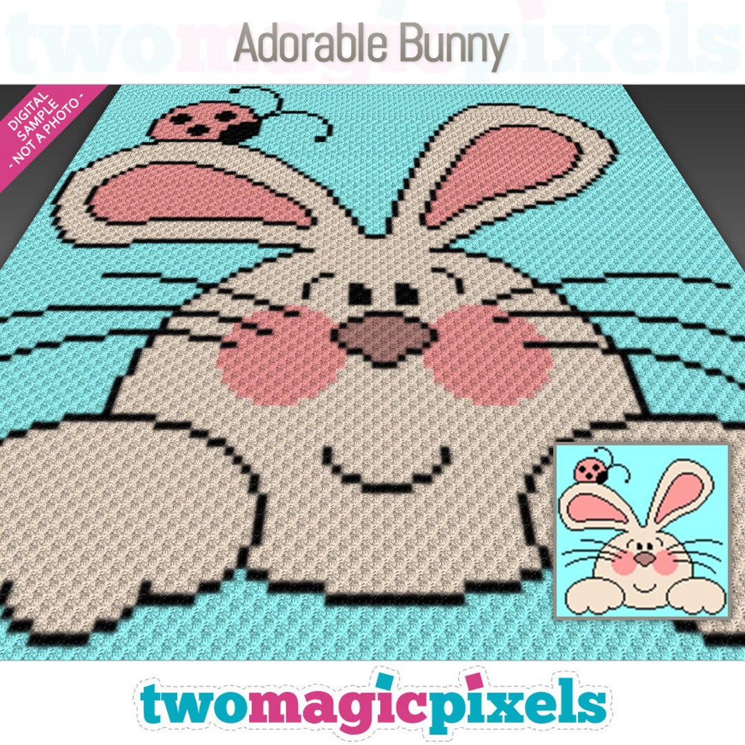 Adorable Bunny Graph for Crochet (c2c, Mini C2c, Sc, Hdc, Dc, Tss ...