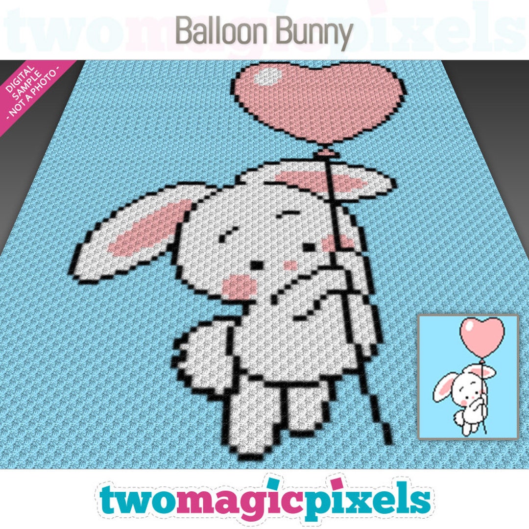 Balloon Bunny Crochet Graph (c2c, Mini C2c, Sc, Hdc, Dc, Tss), Cross ...