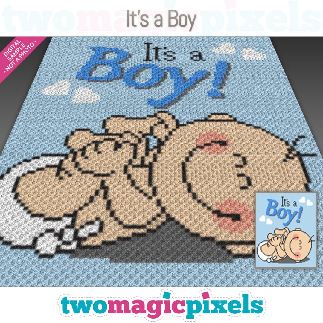 It's a Boy! Crochet Graph (c2c, Mini C2c, Sc, Hdc, Dc, Tss), Cross ...