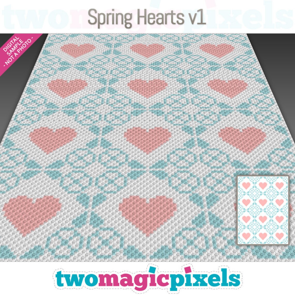 Spring Hearts V1 Graph for Crochet c2c/mini C2c Sc Hdc Dc - Etsy
