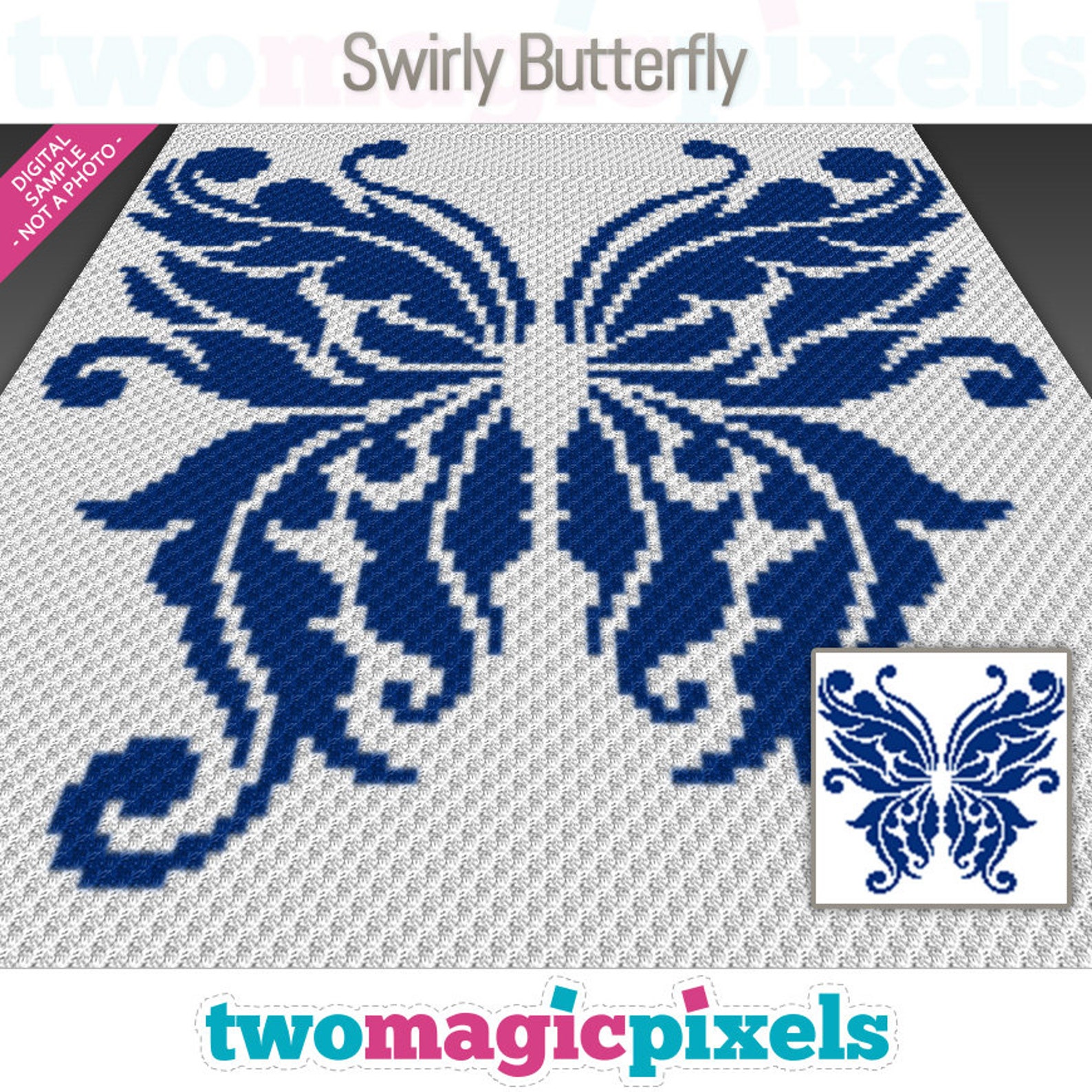 Swirly Butterfly Crochet Graph Cross Stitch c2c Mini C2c - Etsy