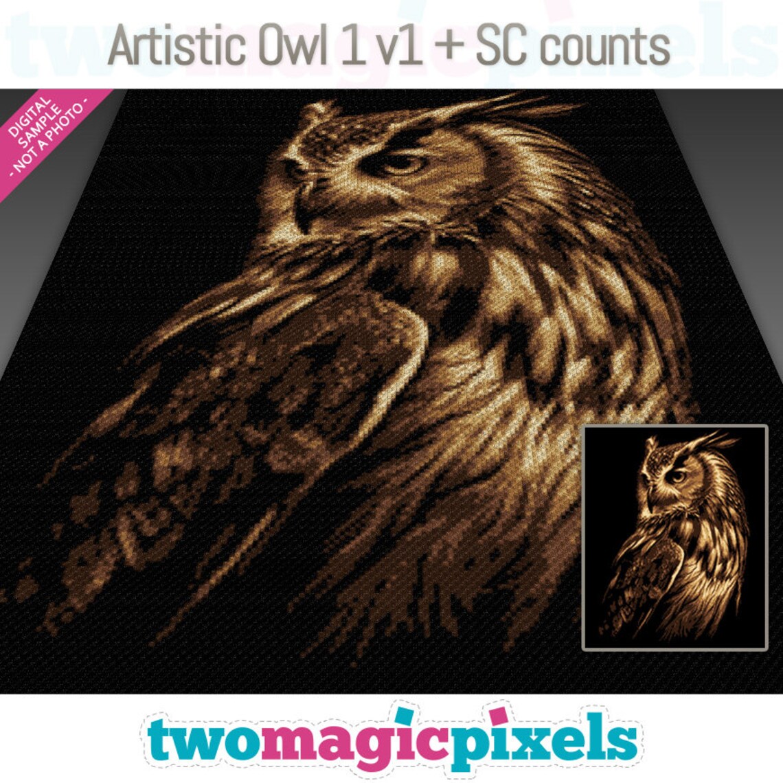 Artistic Owl 1 V1 Crochet Graph SC Row-by-row Counts - Etsy