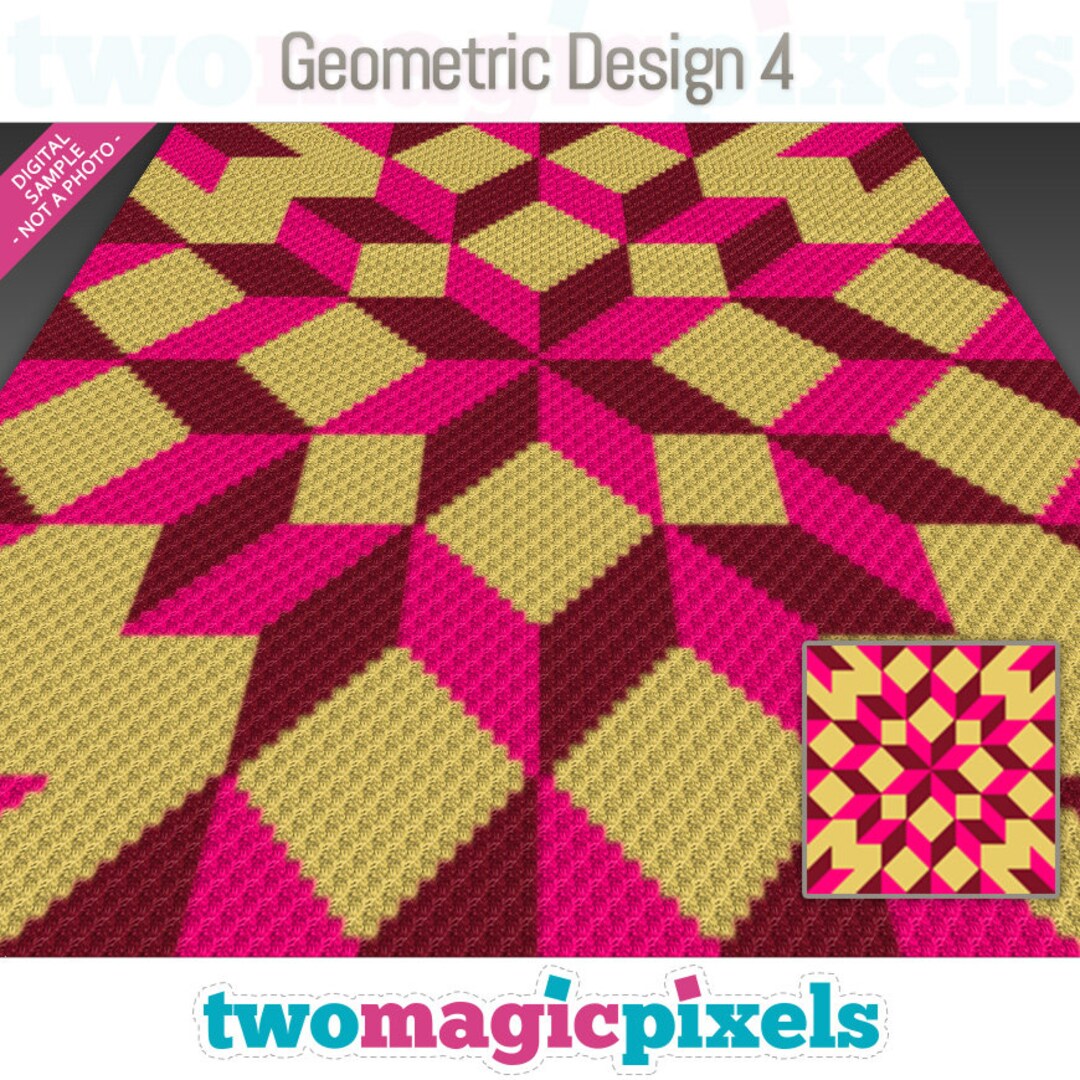 Geometric Design 4 Graph for Crochet (c2c, Mini C2c, Sc, Hdc, Dc, Tss ...