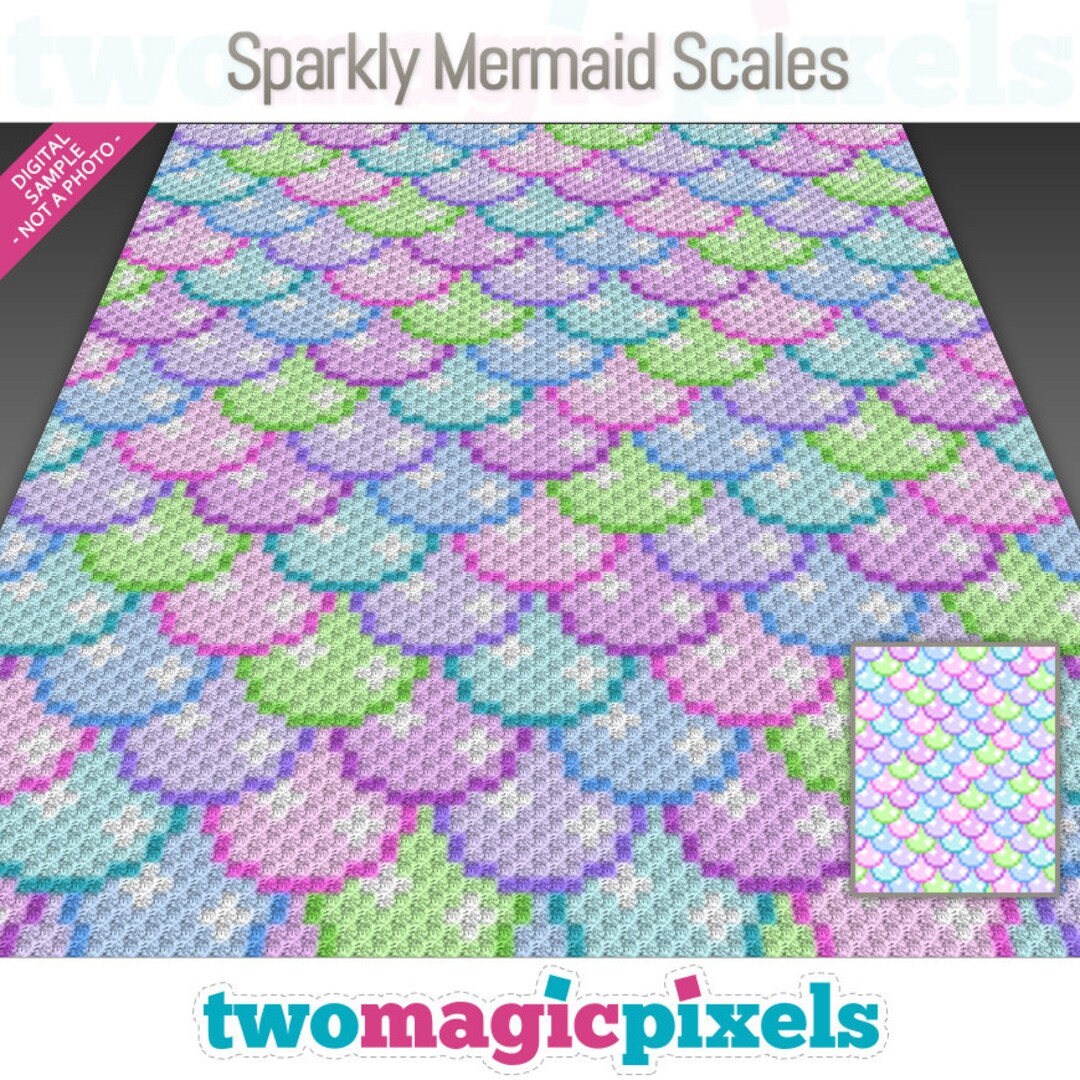 Sparkly Mermaid Scales Crochet Blanket Pattern; C2c, Cross Stitch ...