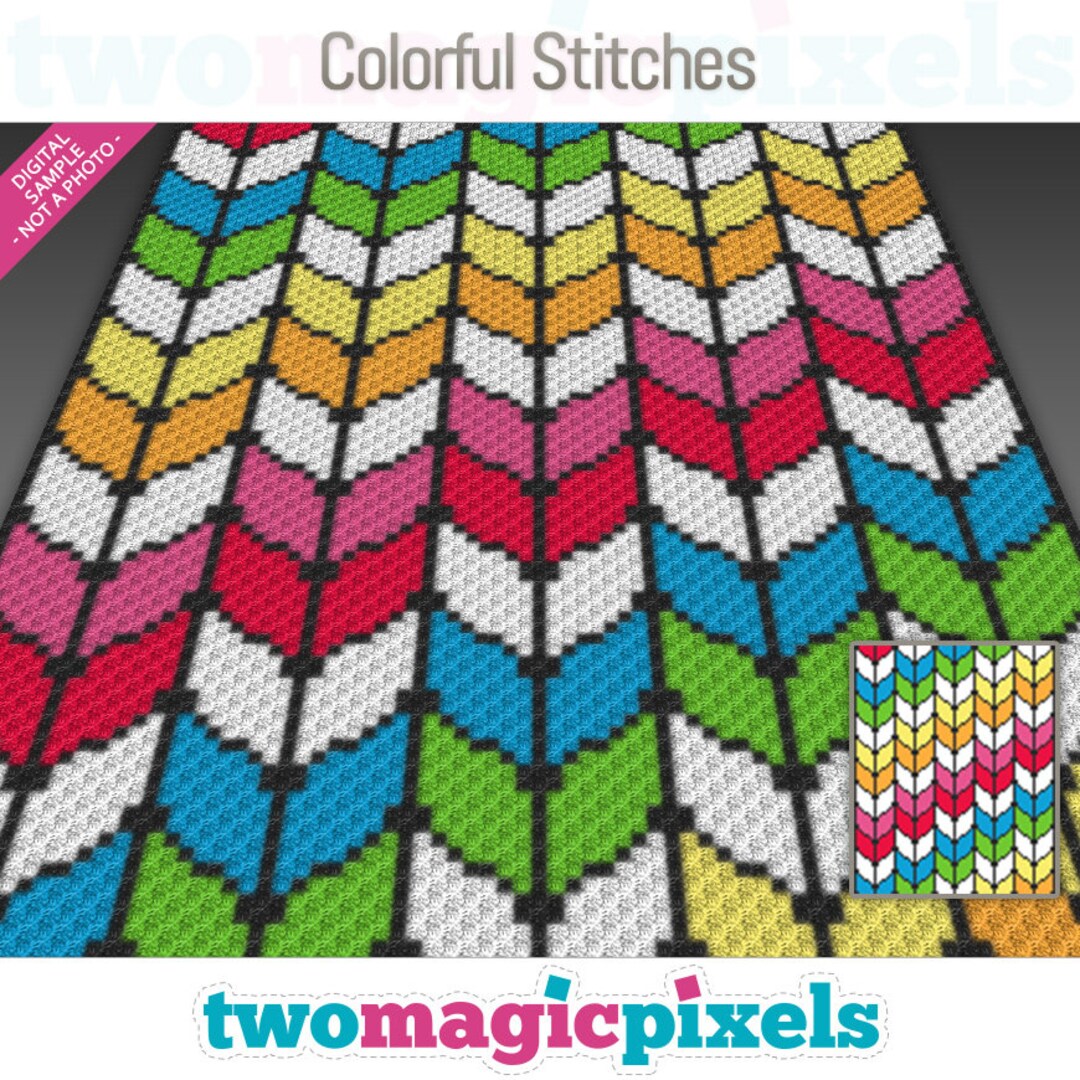 Colorful Stitches Crochet Graph (c2c, Mini C2c, Sc, Hdc, Dc, Tss ...