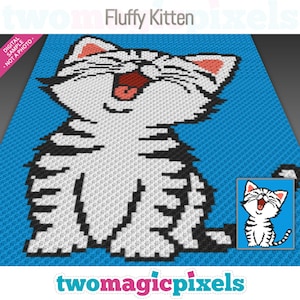 Fluffy Kitten Graph for Crochet (c2c, Mini C2c, Sc, Hdc, Dc, Tss ...