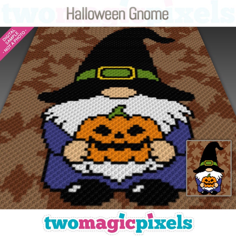 Halloween Gnome Crochet Graph Pattern, C2C Graphgan PDF, Spooky Fall ...