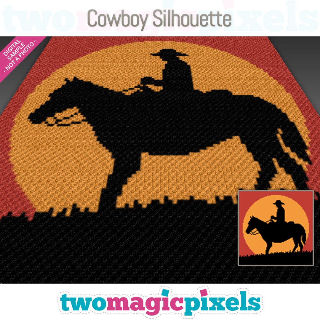 Cowboy Silhouette Crochet Graph Pattern, C2C Graphgan PDF, Western ...
