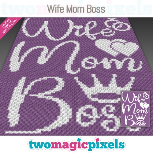 Wife Mom Boss Crochet Graph c2c Mini C2c Sc Hdc Dc Tss - Etsy