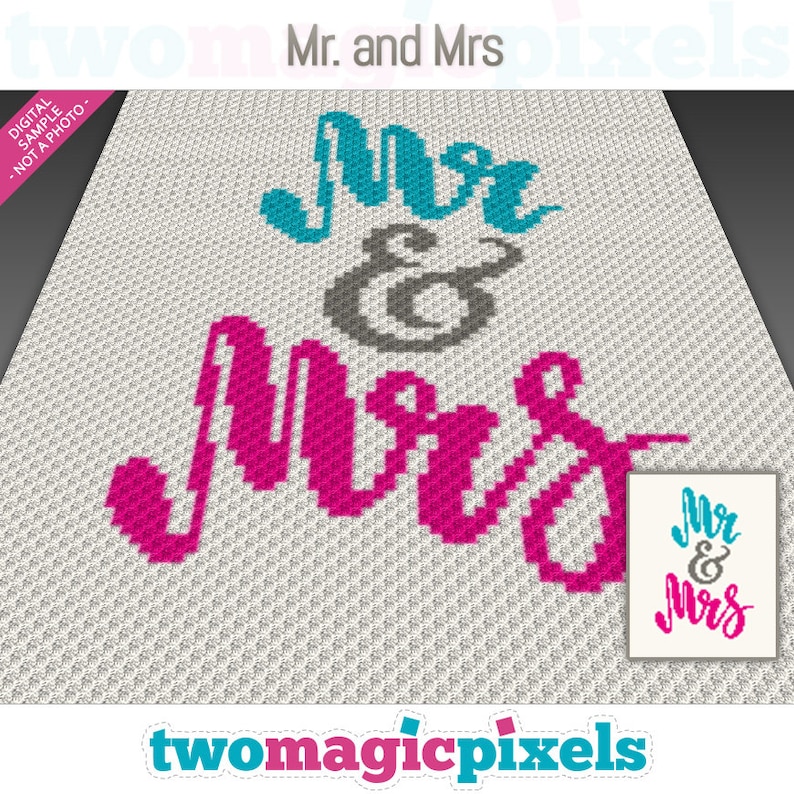 Mr. and Mrs Crochet Graph c2c Mini C2c Sc Hdc Dc Tss | Etsy