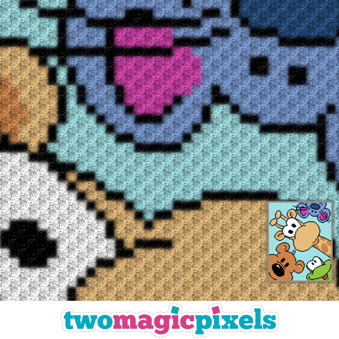 Four Friends Crochet Graph c2c Mini C2c Sc Hdc Dc Tss - Etsy