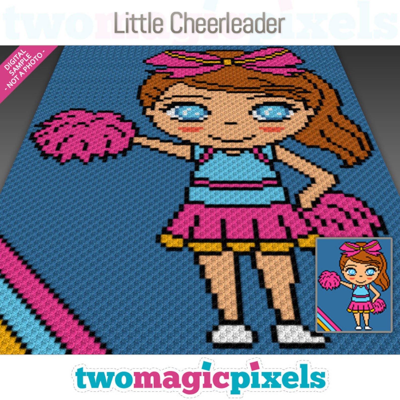 Little Cheerleader Crochet Graph c2c Mini C2c Sc Hdc Dc - Etsy