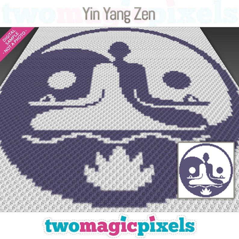 Yin Yang Zen Crochet Graph c2c Mini C2c Sc Hdc Dc Tss - Etsy