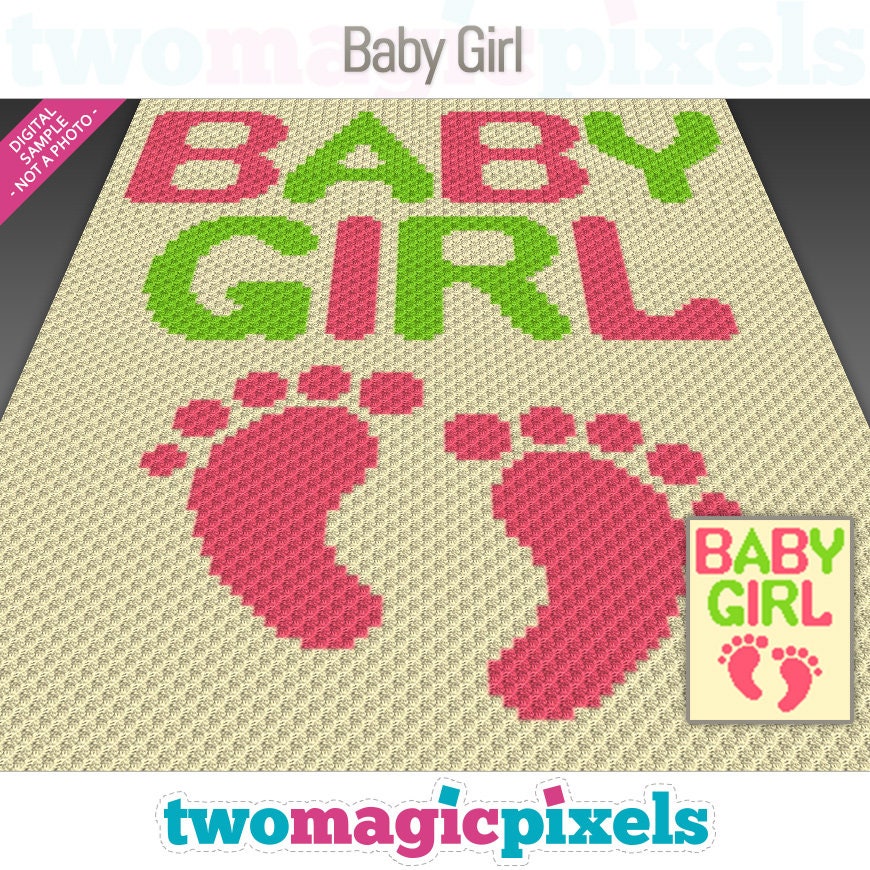 Baby Girl Crochet Graph (c2c, Mini C2c, Sc, Hdc, Dc, Tss), Cross Stitch ...