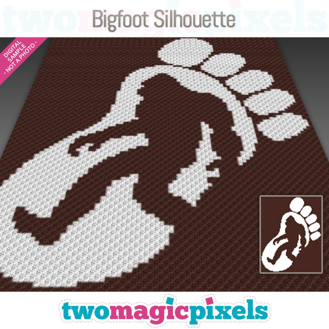 Bigfoot Silhouette Crochet Pattern, C2C Graphgan PDF, Woodland Blanket ...