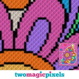 Rainbow Flowers Graph for Crochet (c2c, Mini C2c, Sc, Hdc, Dc, Tss ...