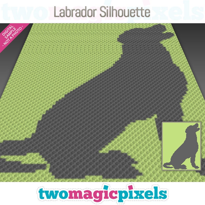 Labrador Silhouette Crochet Graph c2c Mini C2c Sc Hdc Dc | Etsy