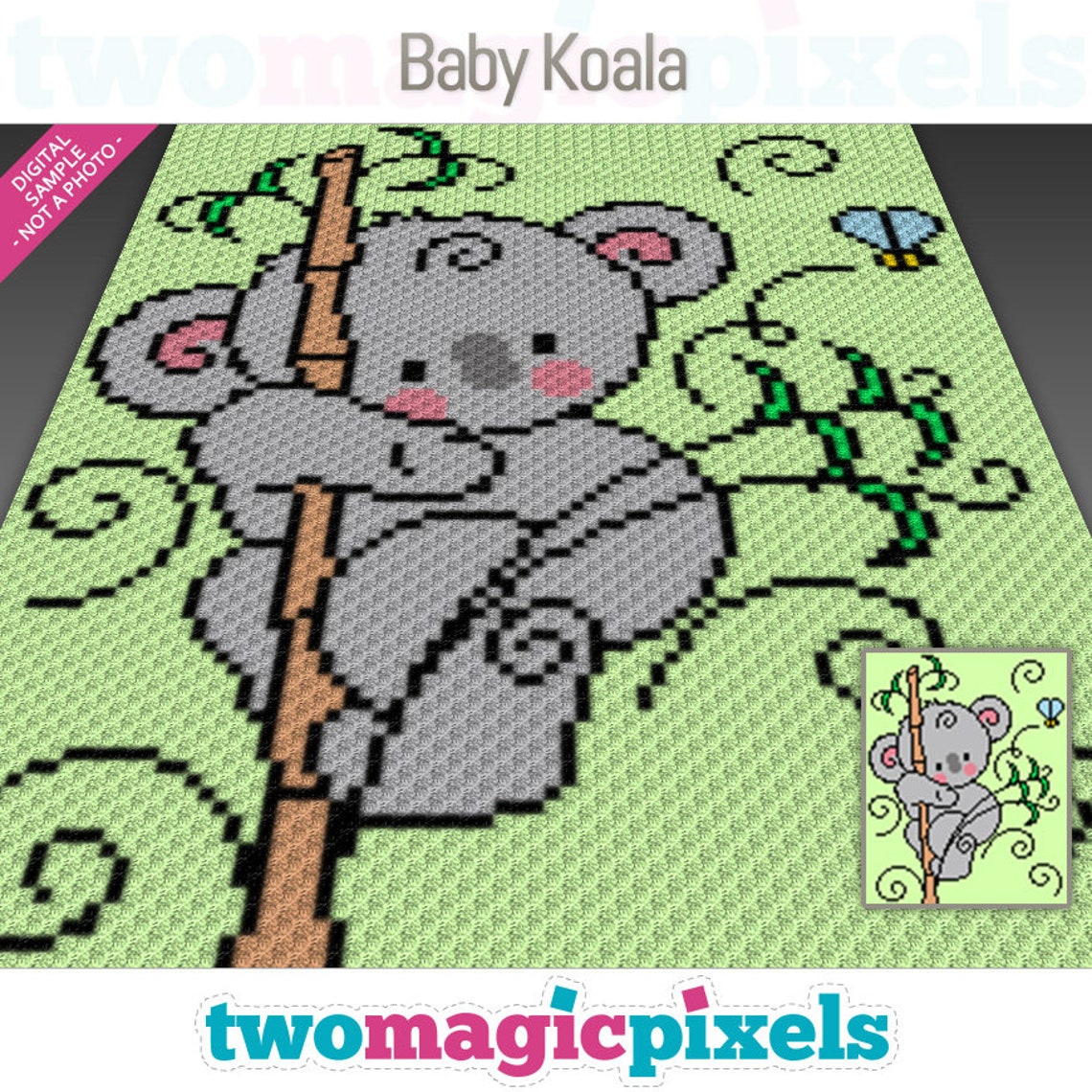 Baby Koala Graph for Crochet c2c Mini C2c Sc Hdc Dc - Etsy
